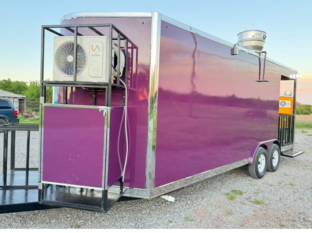 Food Trailer 8X20' Purple with Porch - Food Trailers