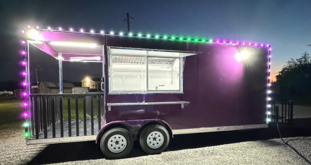 Food Trailer 8X20' Purple with Porch - Food Trailers