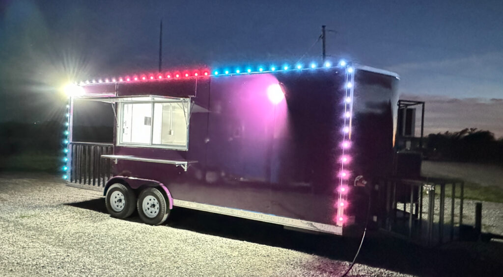 Food Trailer 8X20' Purple with Porch - Food Trailers