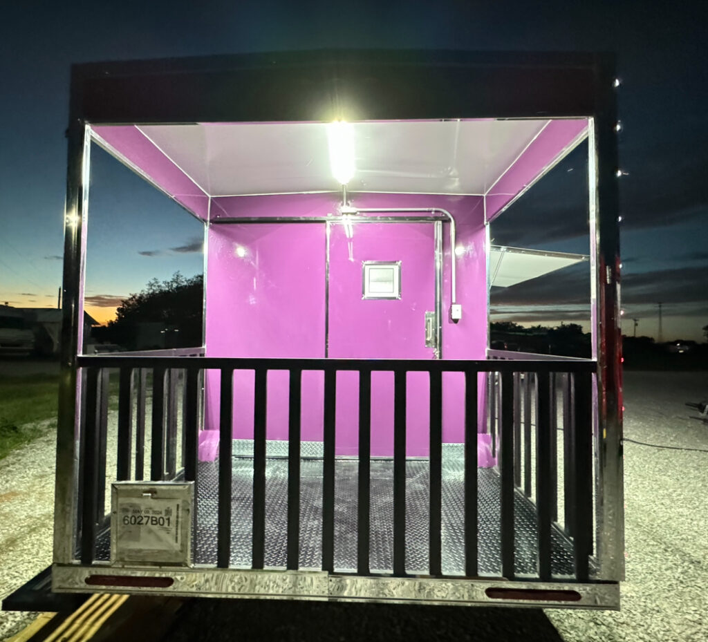 Food Trailer 8X20' Purple with Porch - Food Trailers