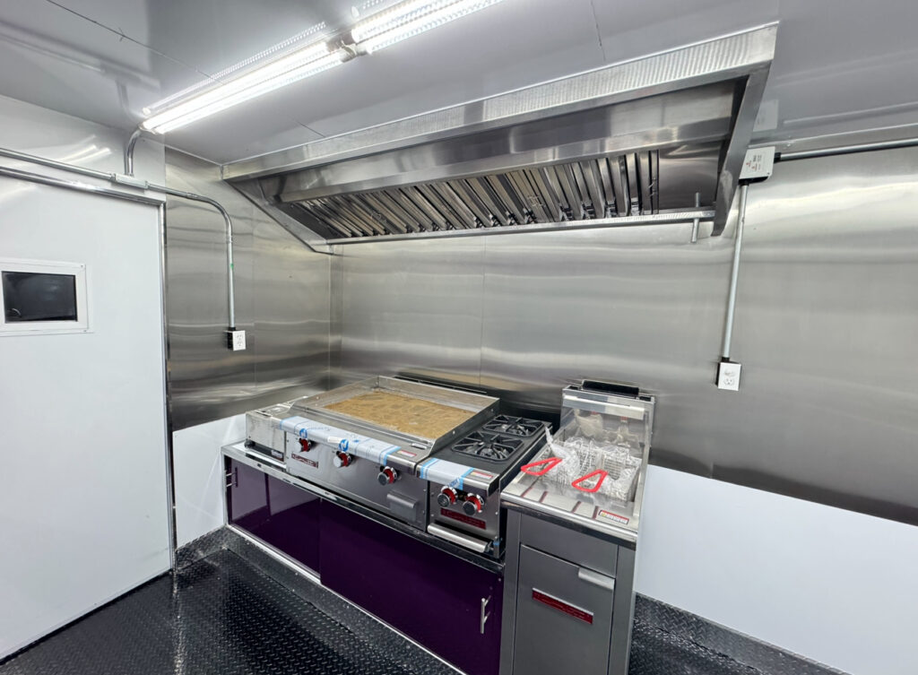 Food Trailer 8X20' Purple with Porch - Food Trailers