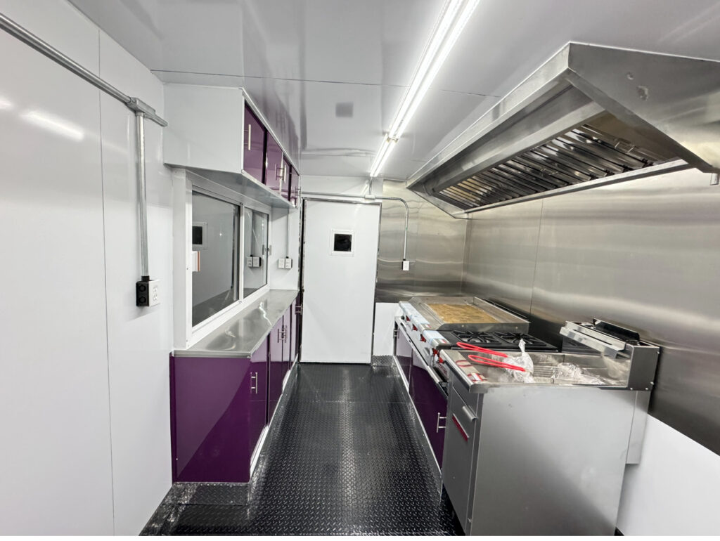 Food Trailer 8X20' Purple with Porch - Food Trailers