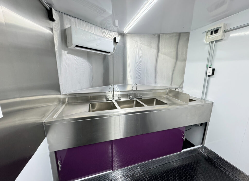 Food Trailer 8X20' Purple with Porch - Food Trailers