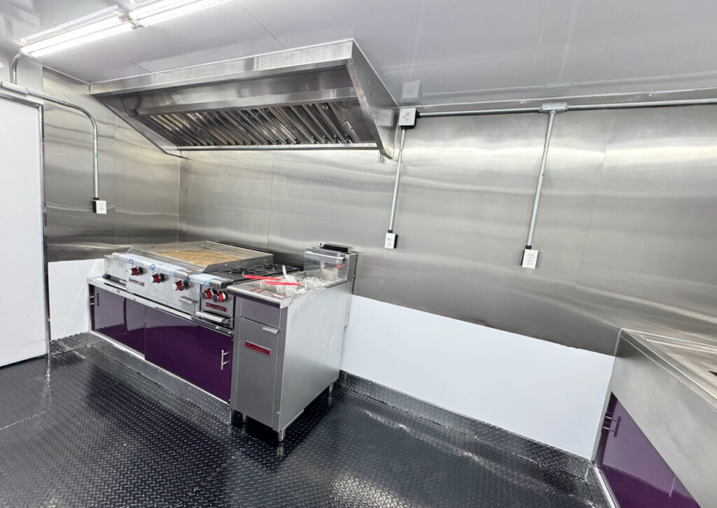 Food Trailer 8X20' Purple with Porch - Food Trailers