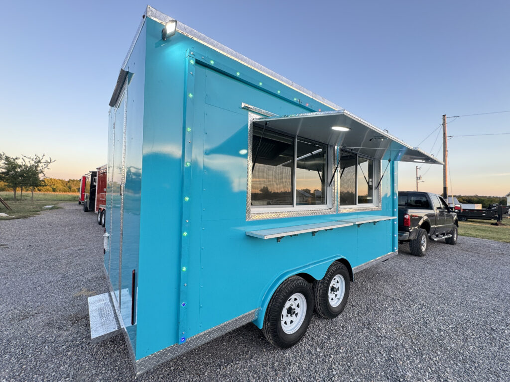 Food Trailer 8x16 - Blue - Food Trailers