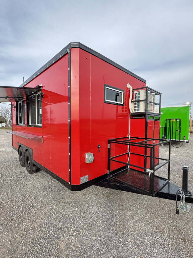 8'x16' Red Food Trailer - No Kitchen - Food Trailers