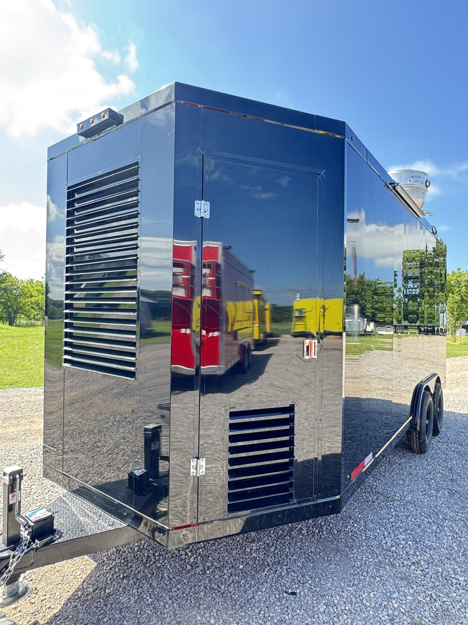 Black 8'x16' Food Trailer - Food Trailers
