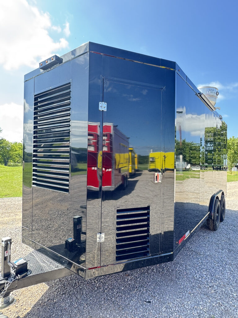 Black 8'x16' Food Trailer - Food Trailers
