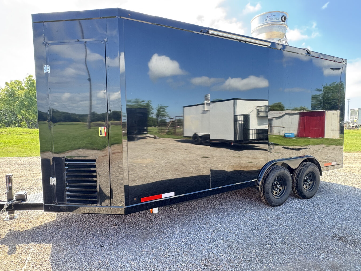Black 8'x16' Food Trailer - Food Trailers